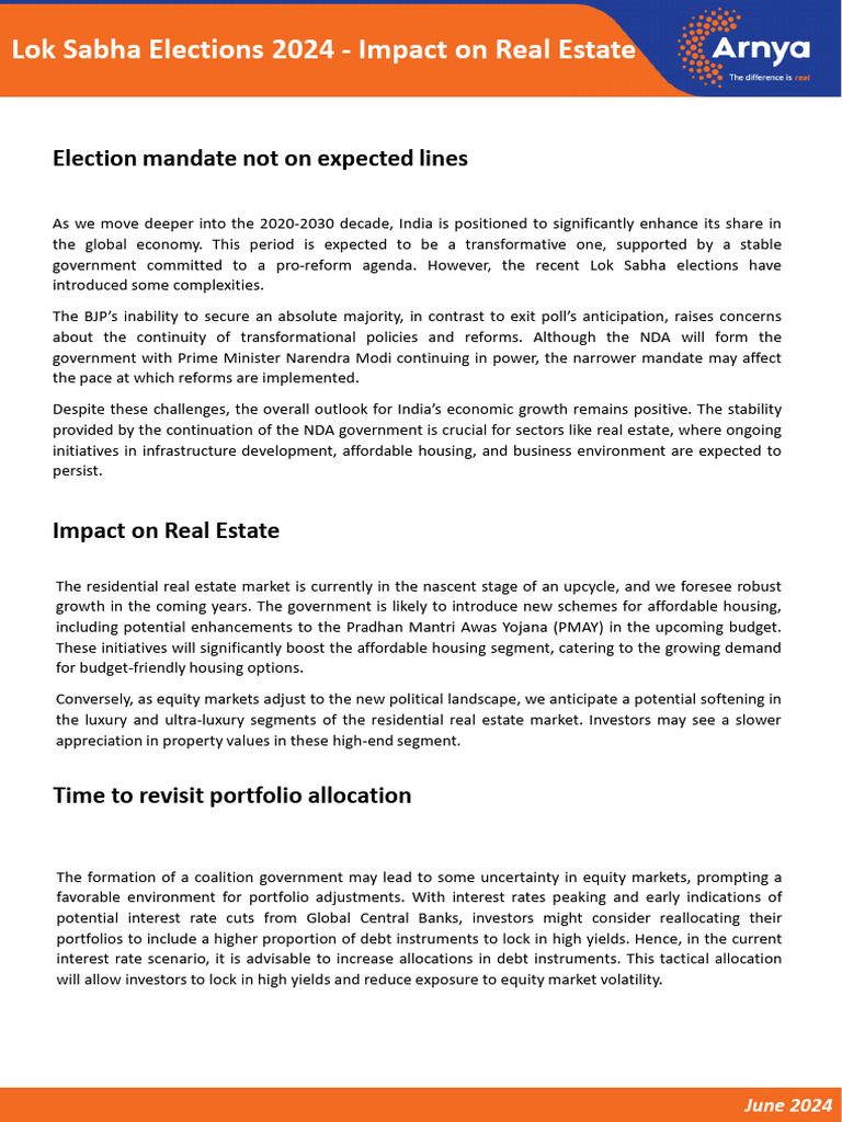 Arnya RE Fund Newsletter June 2024 1717773545 | PDF | Investing | Business