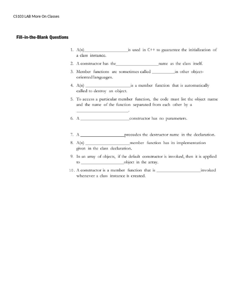 CS103 F23 HW More On Classes | PDF