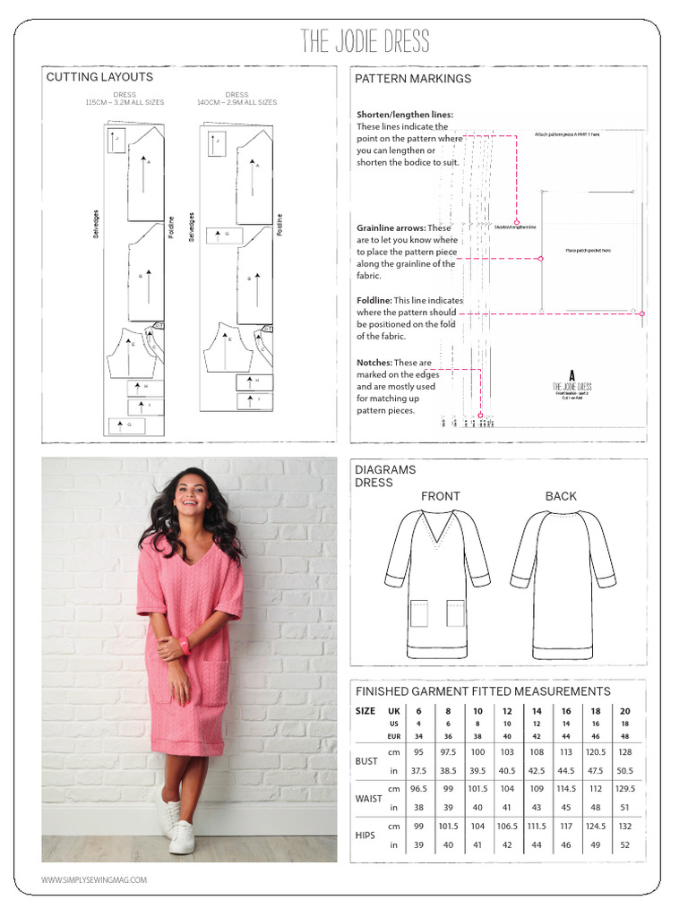Jumper Dress Sewing Instructions | PDF | Seam (Sewing) | Sewing