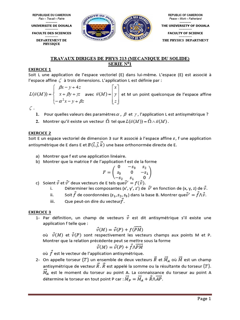 TD1 2023 Phys213 | PDF