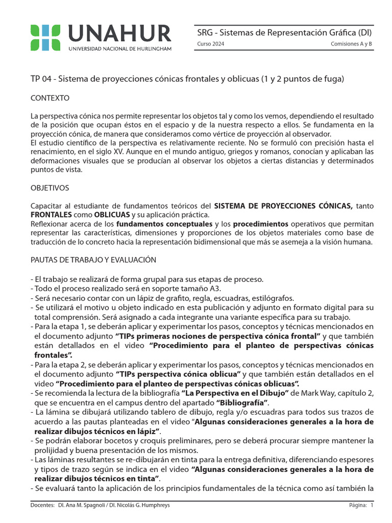 UNAHUR_2024_C2 - TP 04 - Perspectivas Conicas | PDF