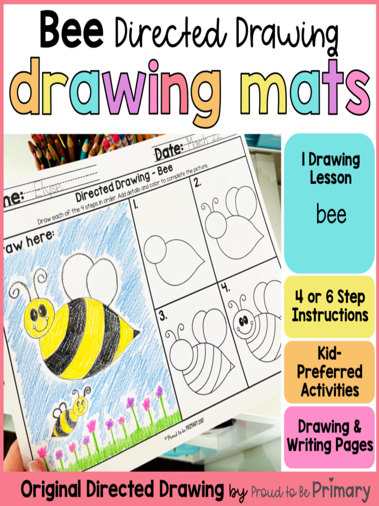 FreeBumbleBeeDirectedDrawingLessonWritingPagesSpringActivity 1 | PDF