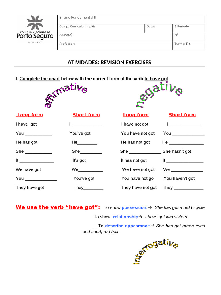 Extra Exercise - Have Got X Has Got | PDF