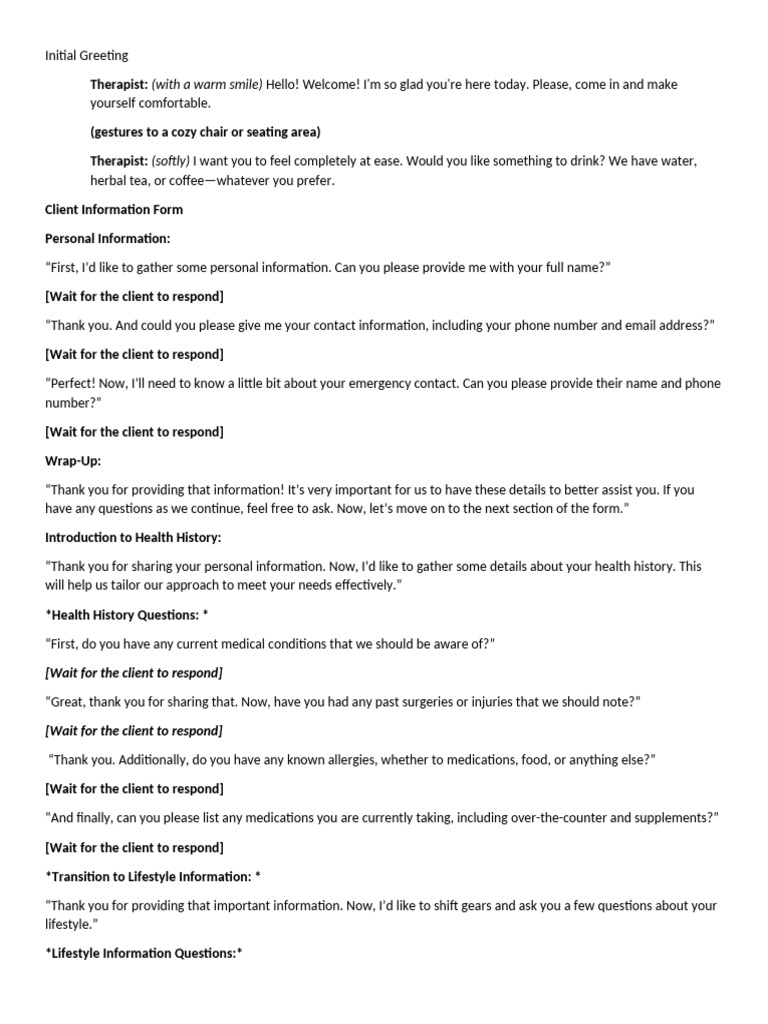 Script for Consultation | PDF