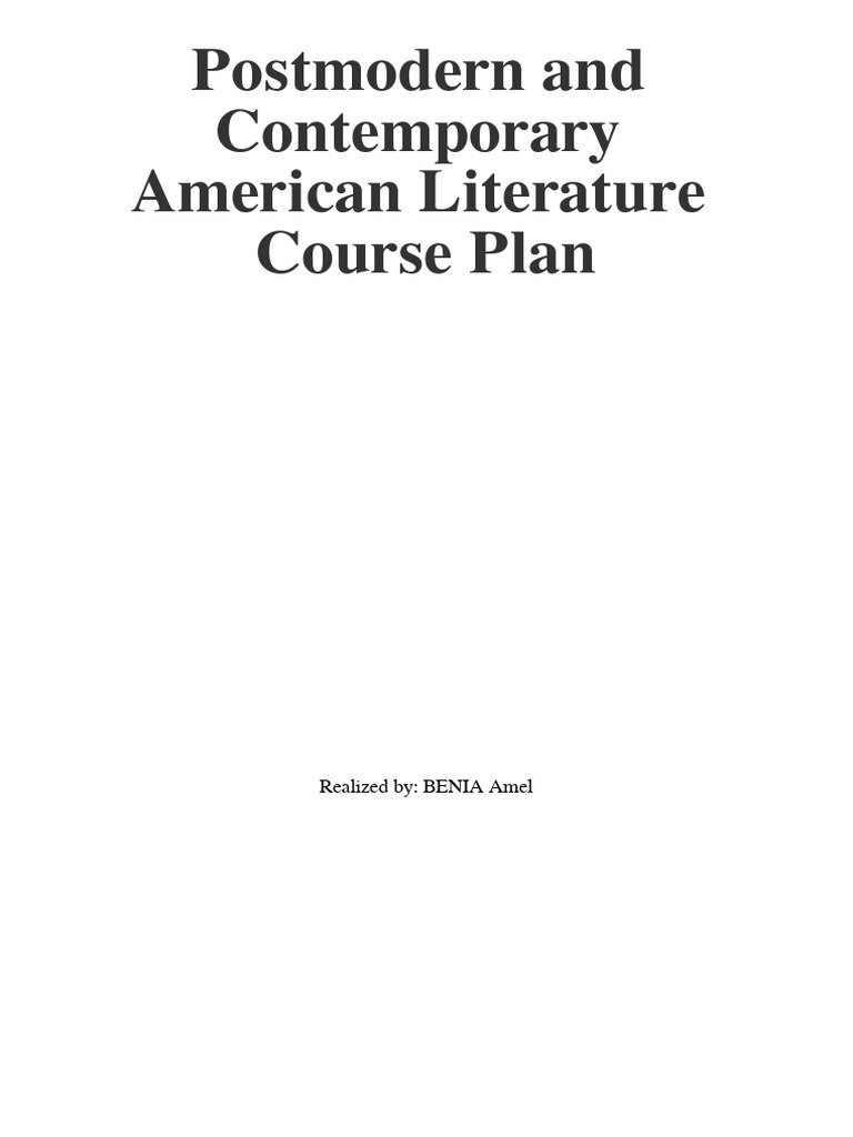 Postmodern and Contemporary American Literature Paper | PDF