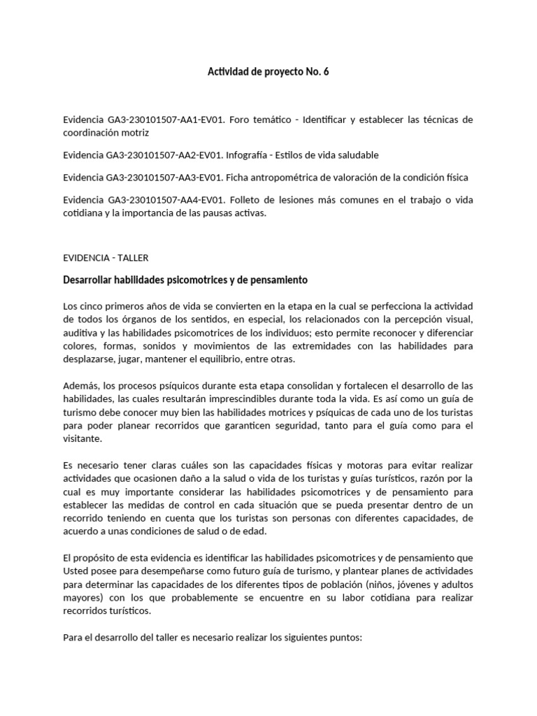 Taller. Evidencia Hoteleros Evidencias. 2 3 4 | PDF