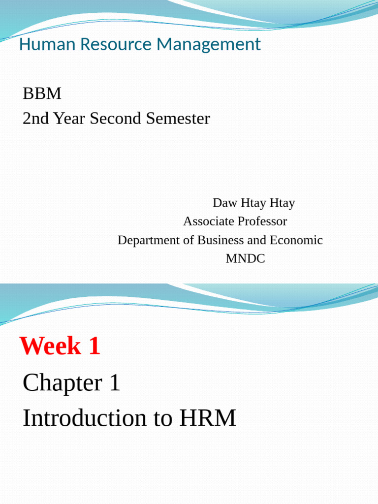 HRM Chapter 1 | PDF