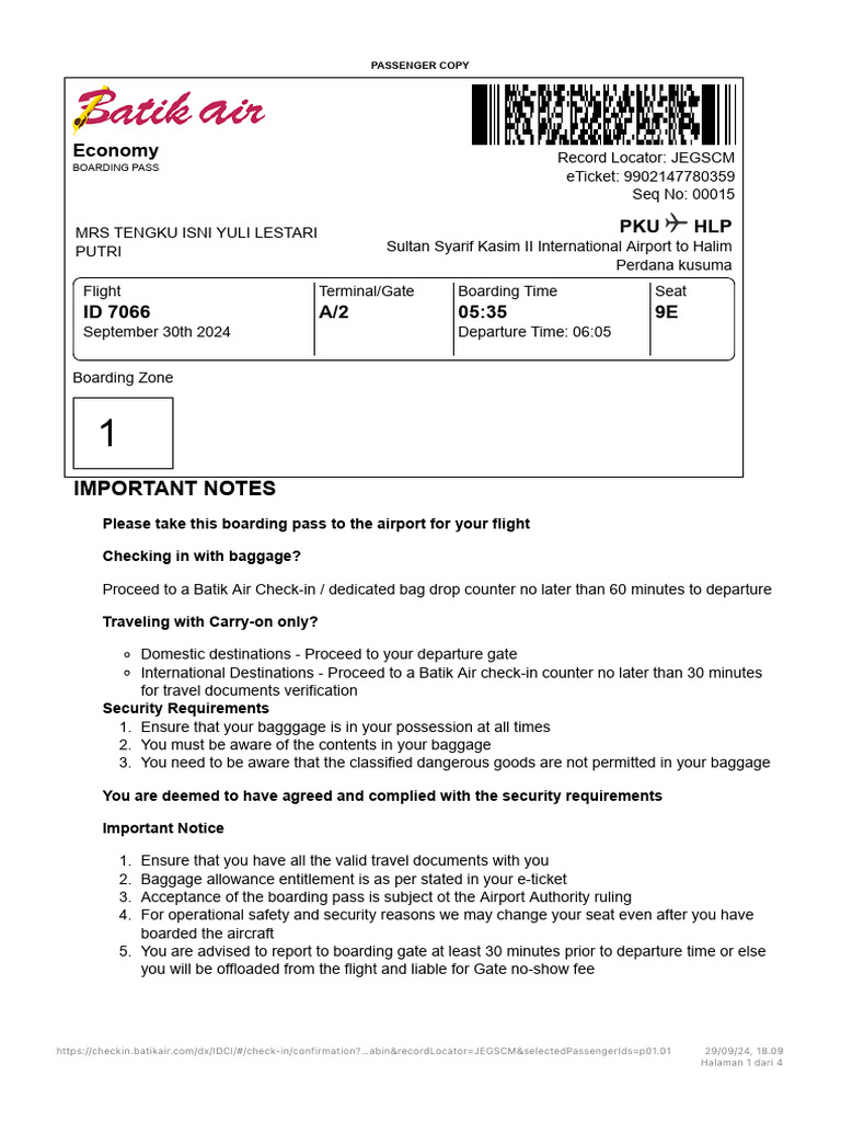 Confirmation Check-In | PDF