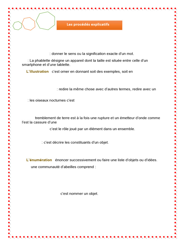 Les procédés explicatifs | PDF