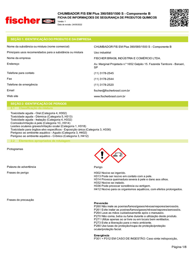 23.11 - CHUMBADOR FIS EM Plus 390 - 585 - 1500 S - Componente B - Fispq ...