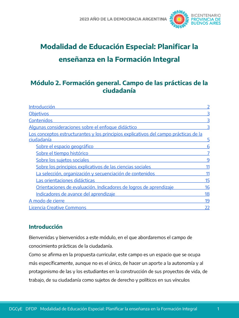 Modalidad de Educación Especial: Planificar La Enseñanza en La Formación Integral | PDF