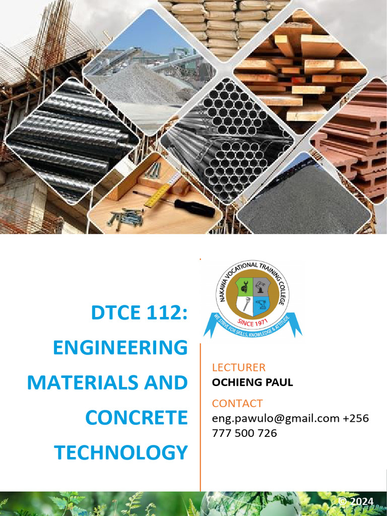 Construction Materials and Concrete Technology Notes Issue 2 | PDF