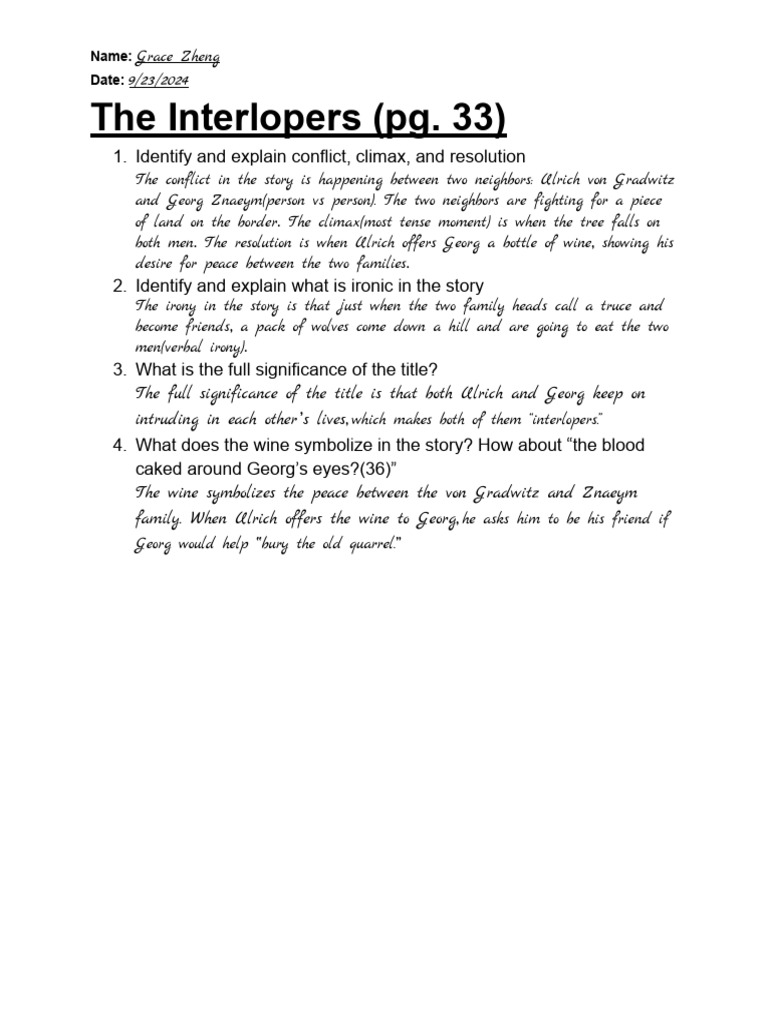 The Interlopers | PDF