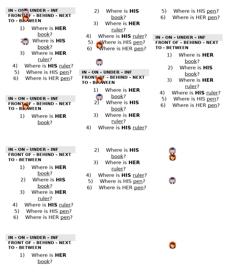 in on under questions | PDF