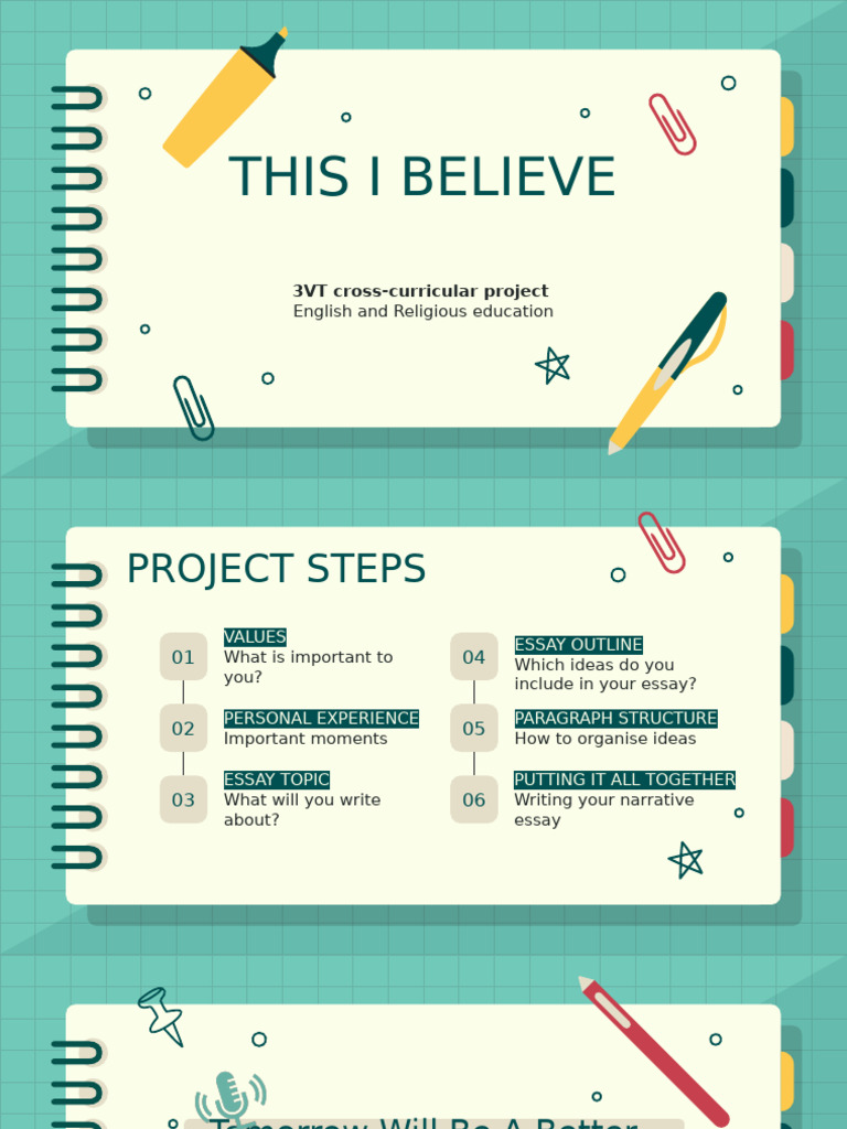 3VT This I Believe Project Student Information 1 | PDF