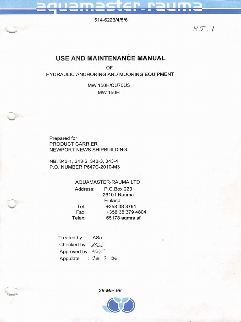 Winches and Windlass - Aquamaster-Rauma | PDF | Valve | Pipe (Fluid ...