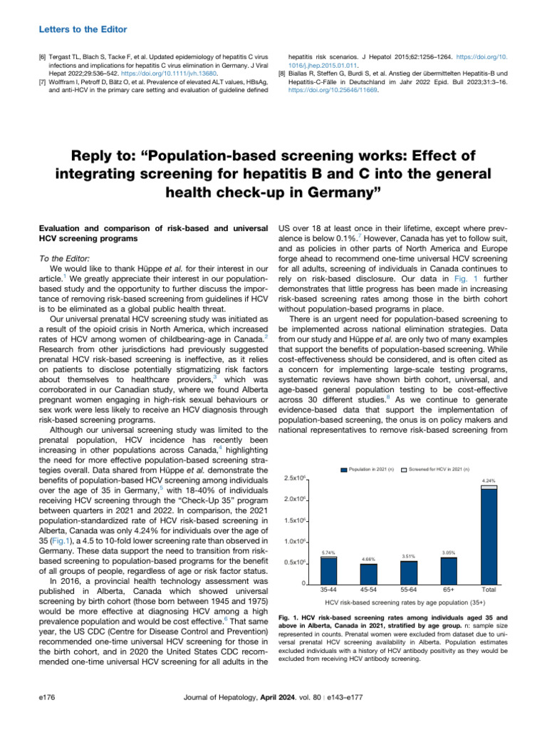 Reply To “ Population Based Screening Works | PDF | Hepatitis C ...