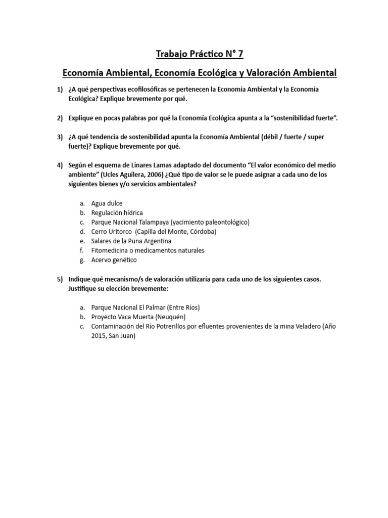 TP07 Economia Ambiental | PDF