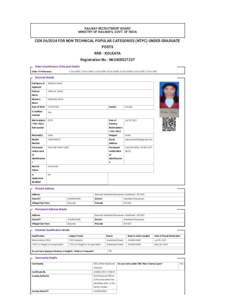 Anisha Application Form | PDF