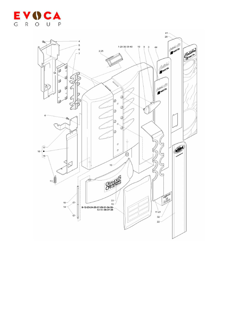 Necta Colibri C5 - I5 - Spare Parts | PDF