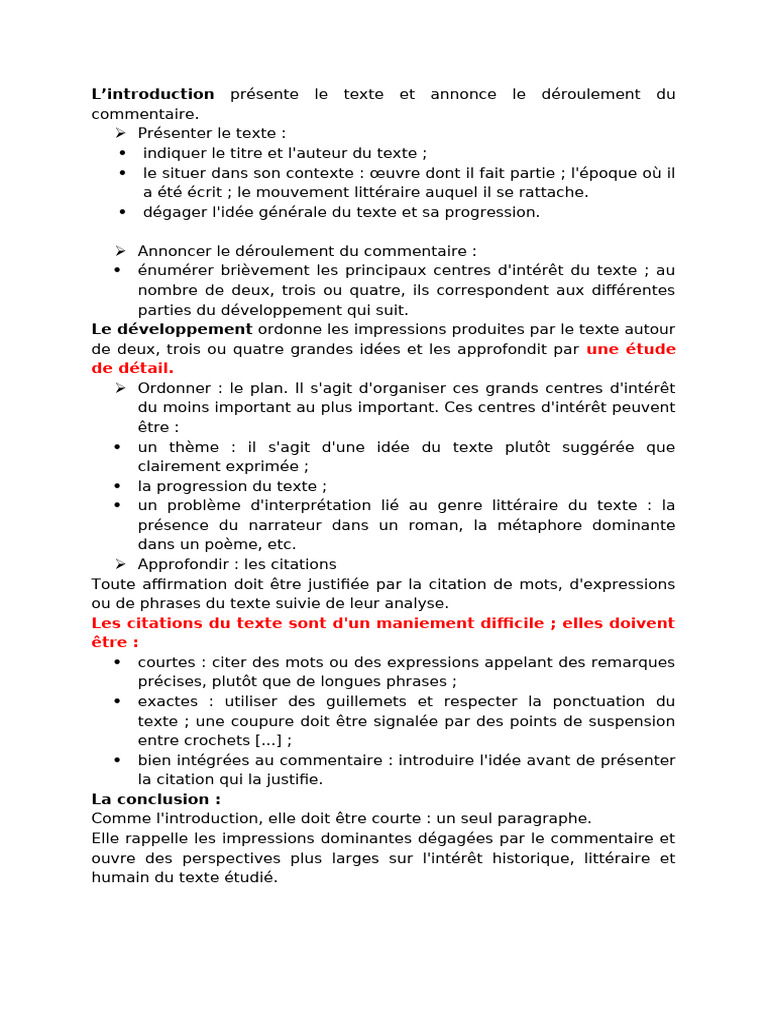 Le Commentaire Composé Gf Pdf