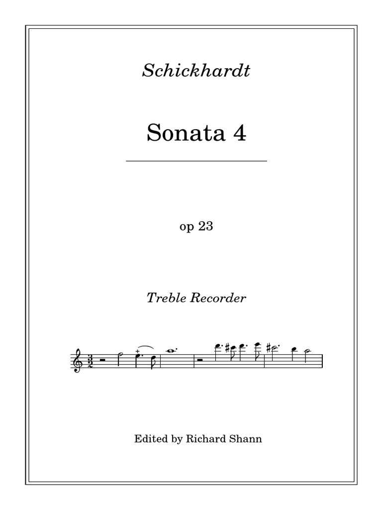 Schickhardt J C - Sonate 4 Op 23 IMSLP | PDF