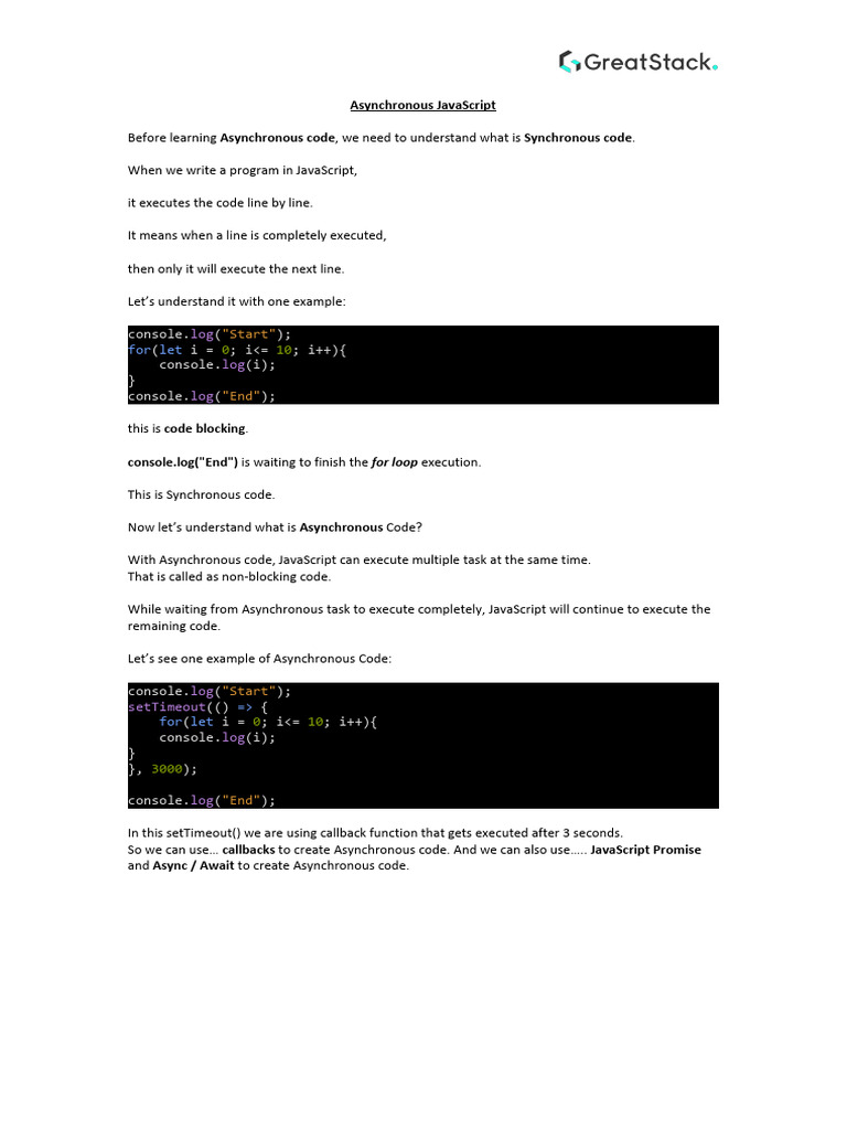 03+Promises+and+Async+Await+Notes | PDF 03+Promises+and+Async+Await+Notes | PDF