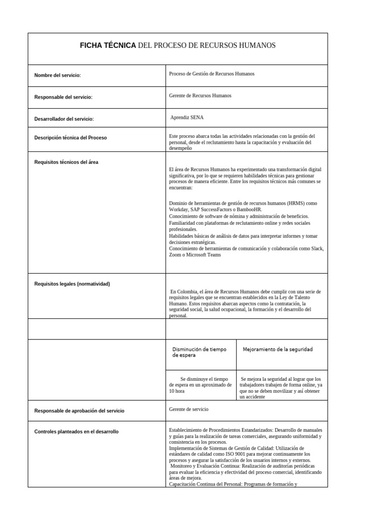 Ficha Técnica Area Contable | PDF