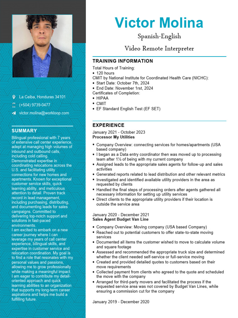 Victor Molina Resume 2024 | PDF
