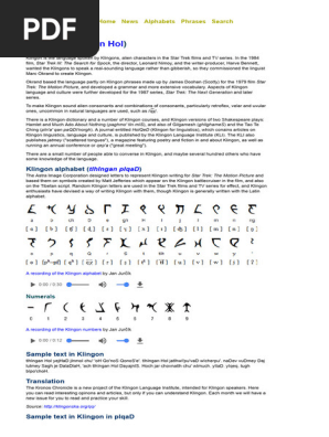 Klingon Alphabet Translation