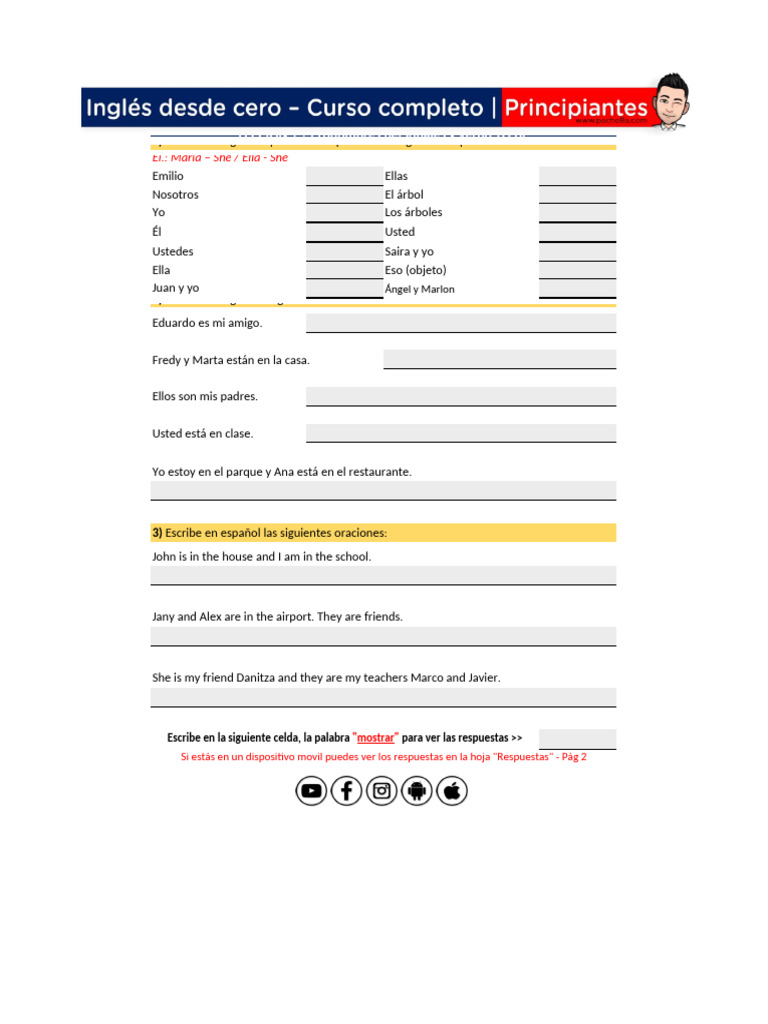 Lección 1 - Pronombres Personales y Verbo To Be | PDF