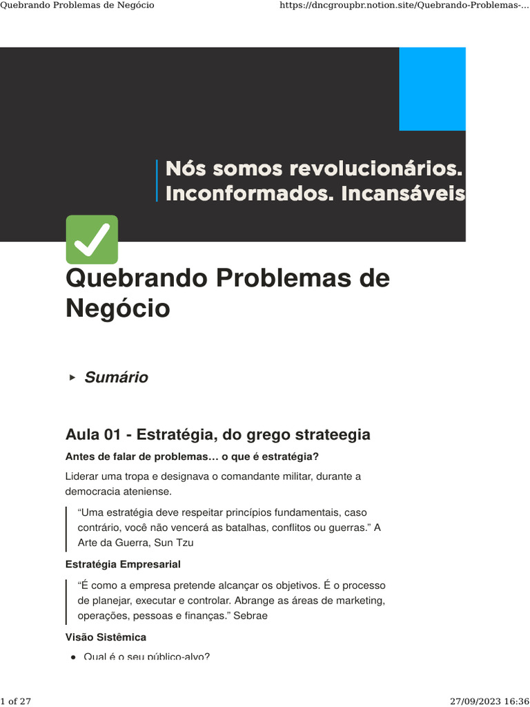 Quebrando Problemas de Negócio | PDF