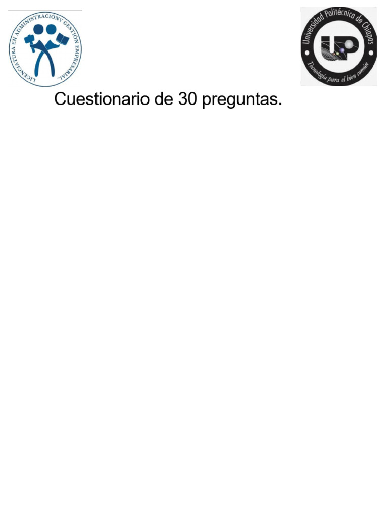 Cuestionario de 30 preguntas | PDF