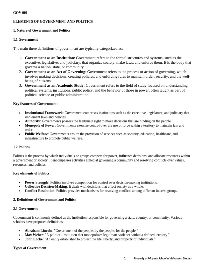 A LEVEL Government TEXTBOOK BY MUYEEK | PDF