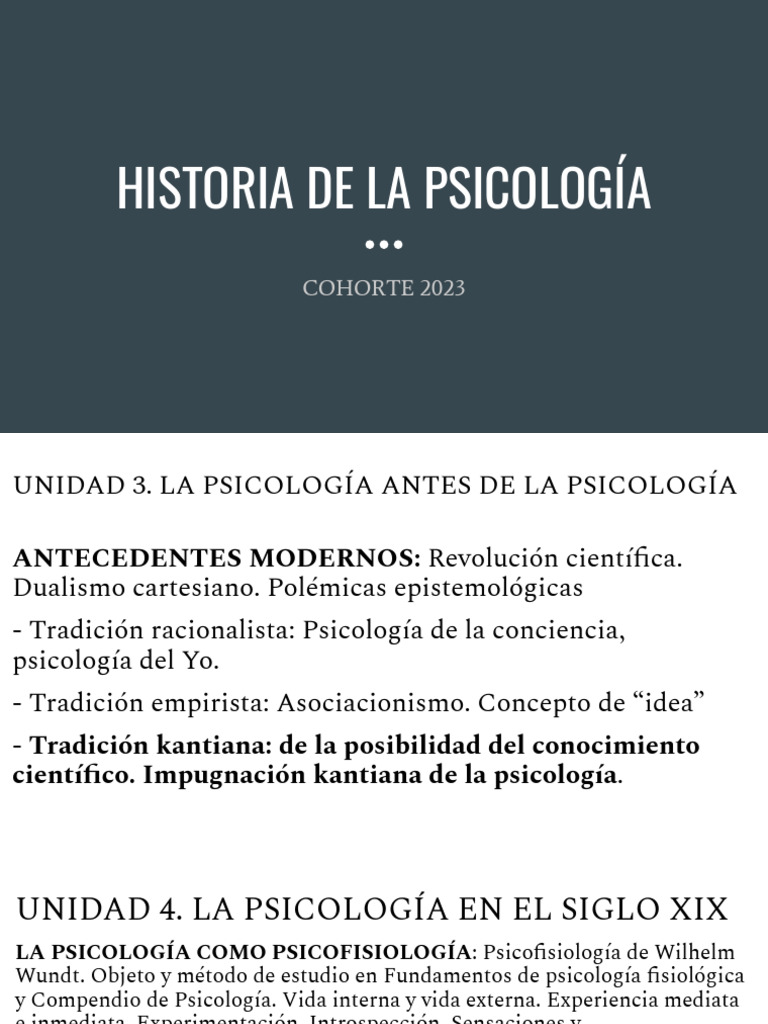 4-Histpsic23 - Estruct Exp Psic - Impugna Kant-Resp Wundt | PDF