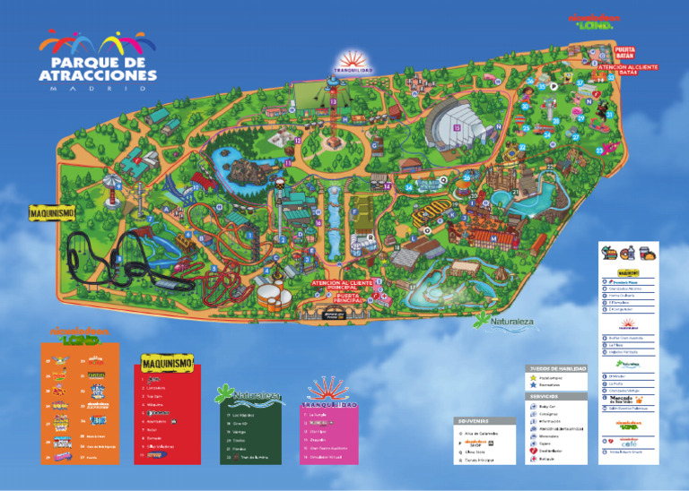 Parque de Atracciones de Madrid - Mapa Del Parque | PDF