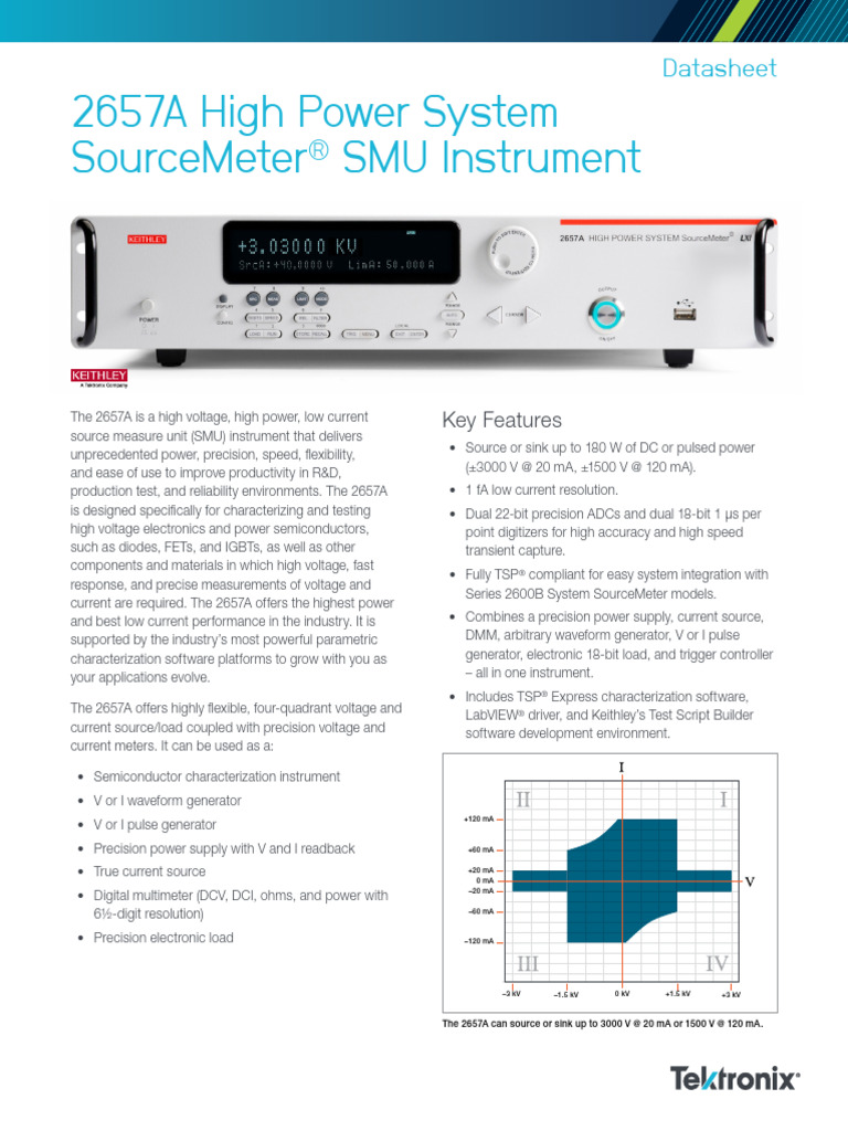1KW-61475-2 2657A High Power SourceMeter SMU Datasheet 042921 | PDF