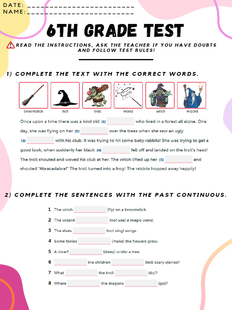 6th Grade Test | PDF