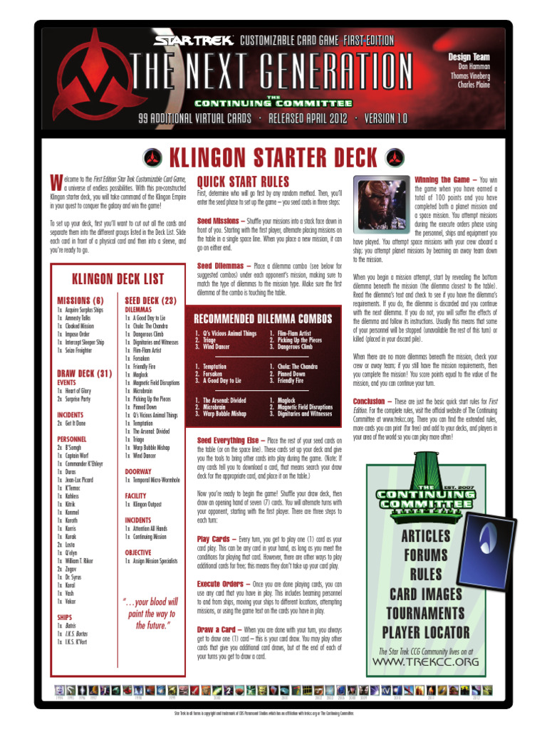 Star Trek CCG: Recommended Dilemma Combos | PDF | Star Trek