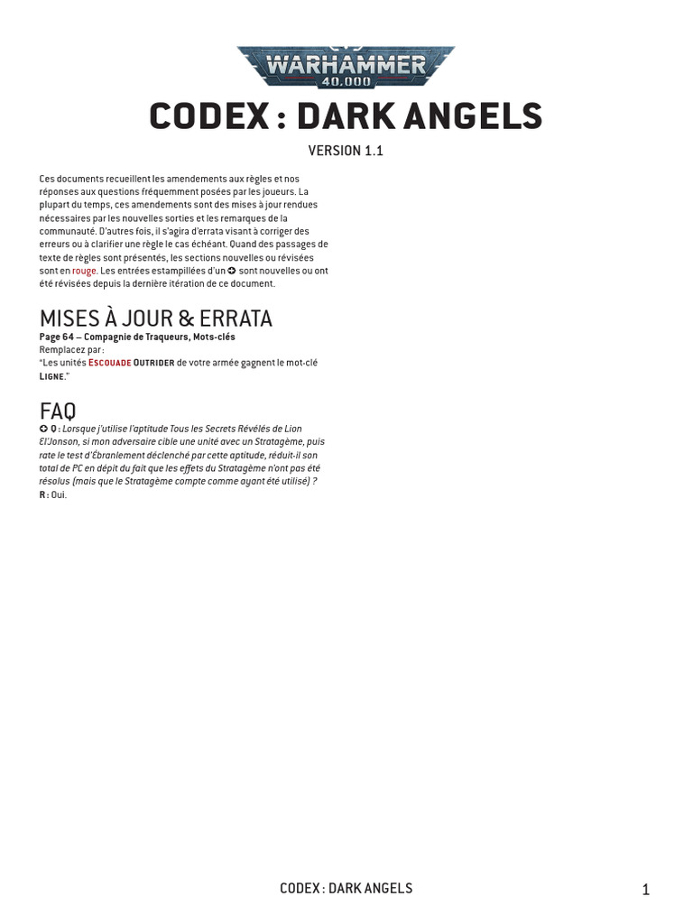 Faq Dark Angels | PDF