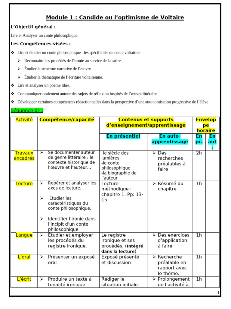 Module Candide | PDF