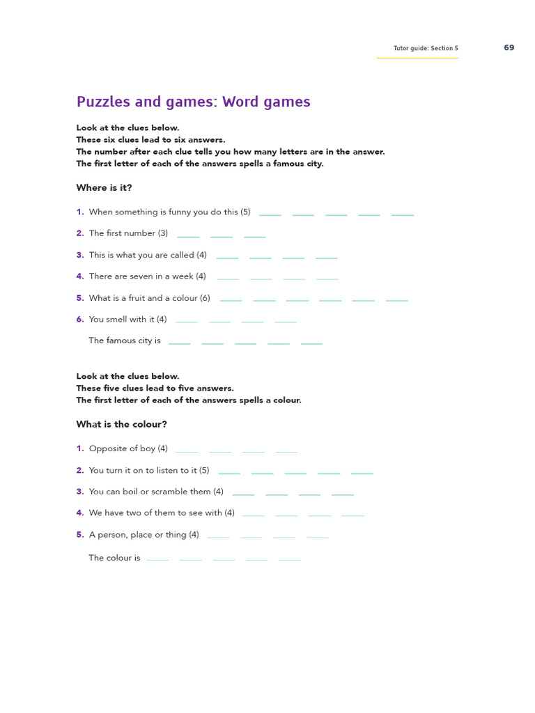 Word Games | PDF