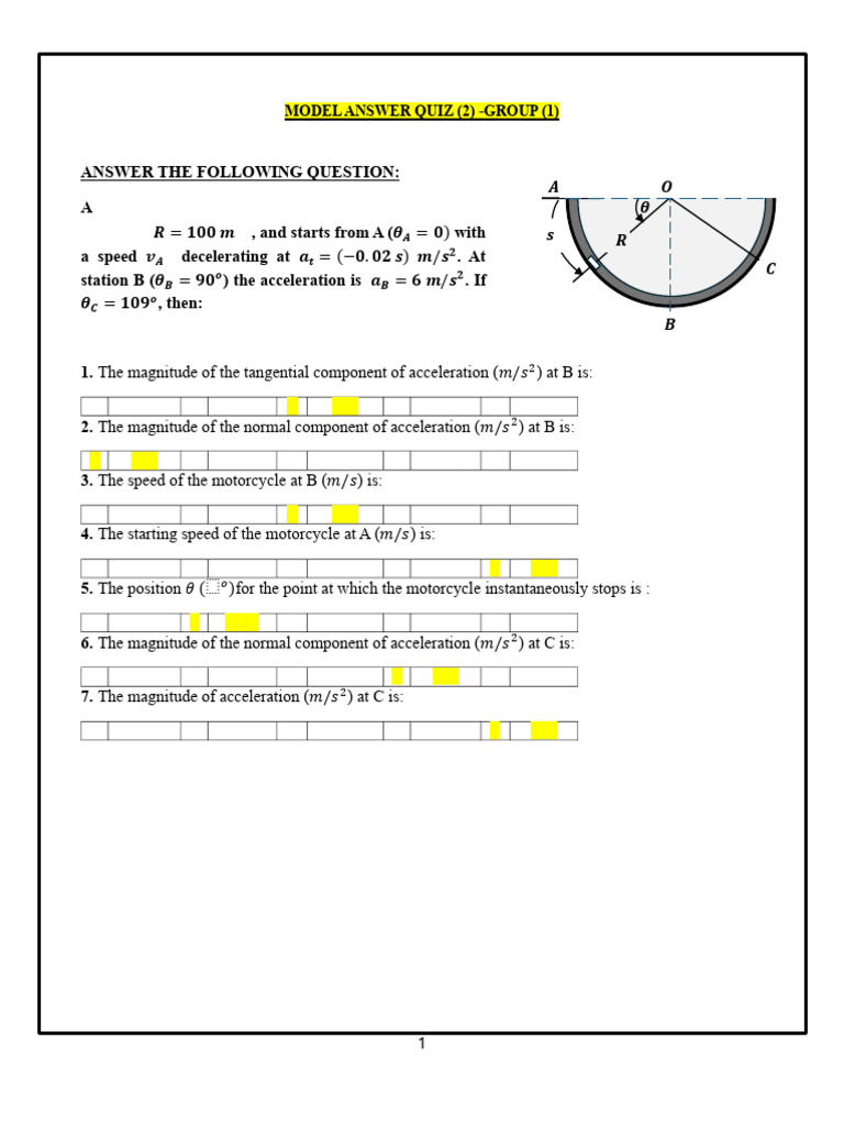 Model ANSWER OF ONE MODEL OF QUIZ 2-GROUP | PDF