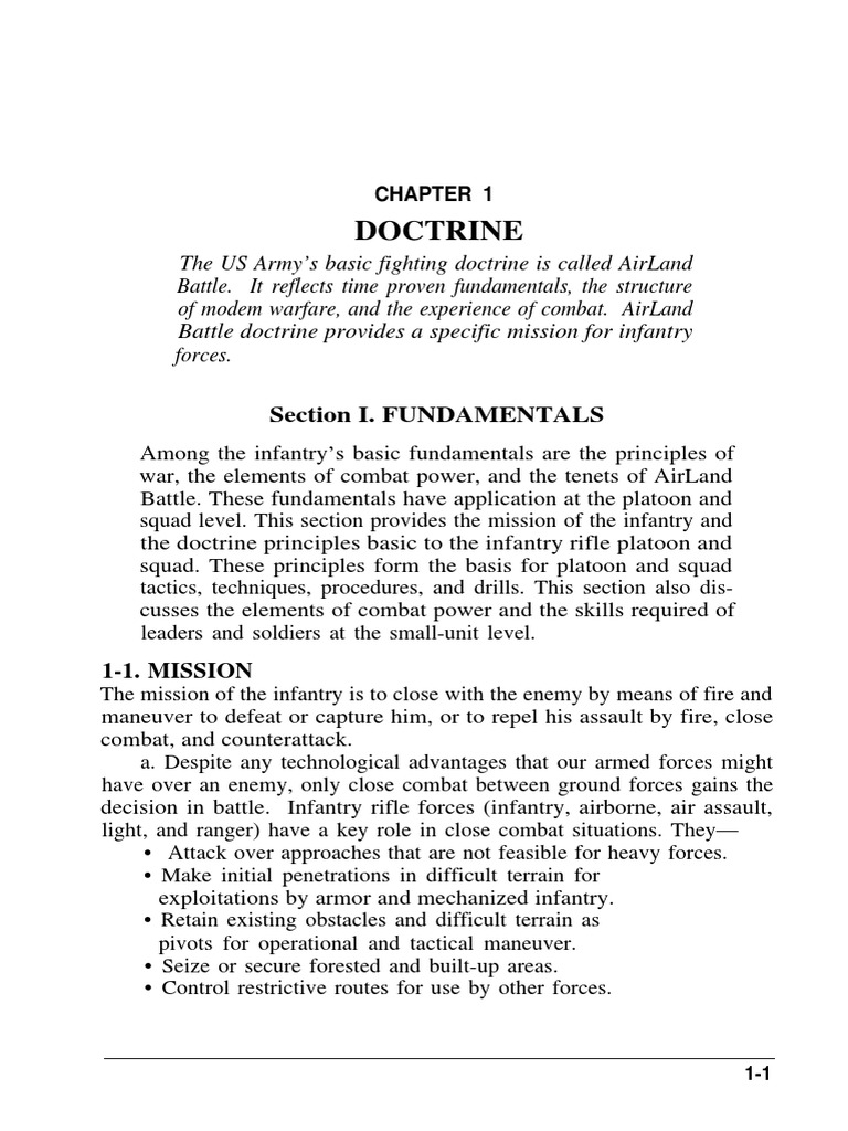 Doctrine: Section I. Fundamentals | PDF | Infantry | Wars & Military