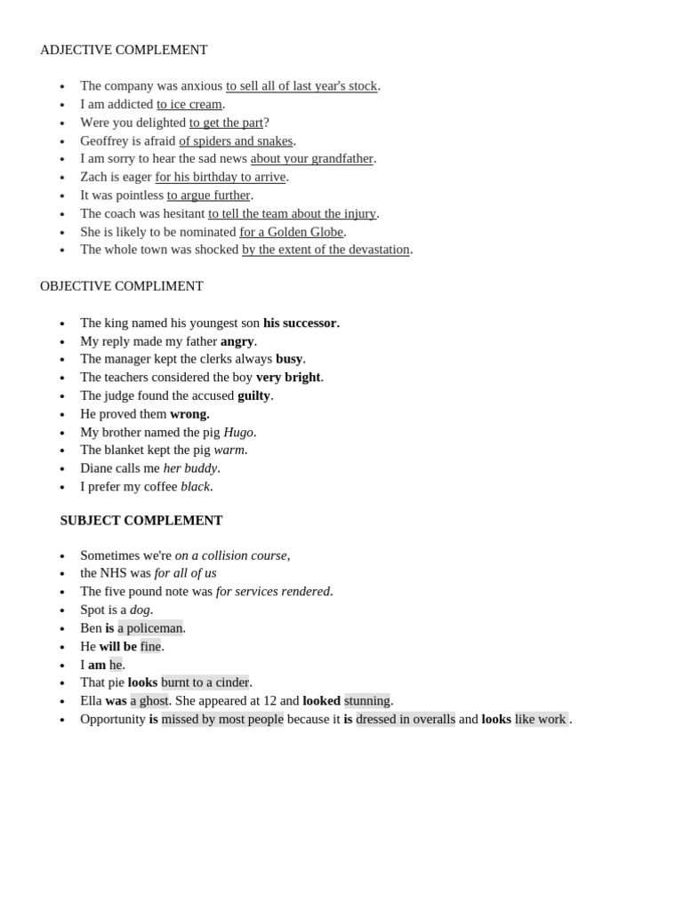 Adjective Complement | PDF