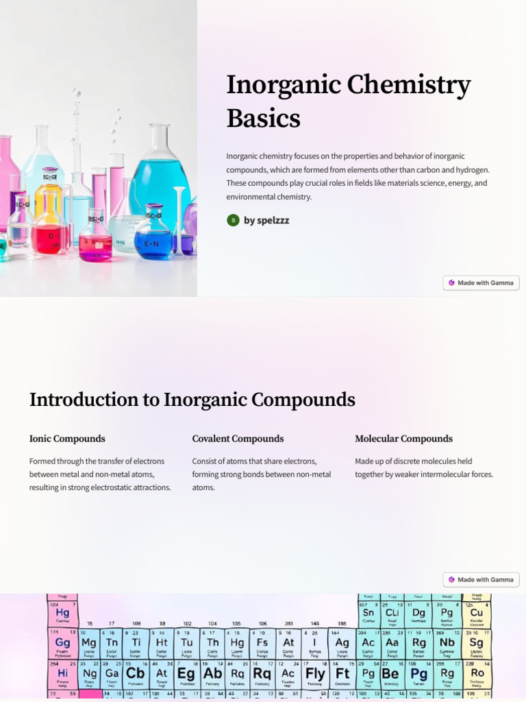 Inorganic Chemistry Basics | PDF | Chemical Compounds | Technology ...