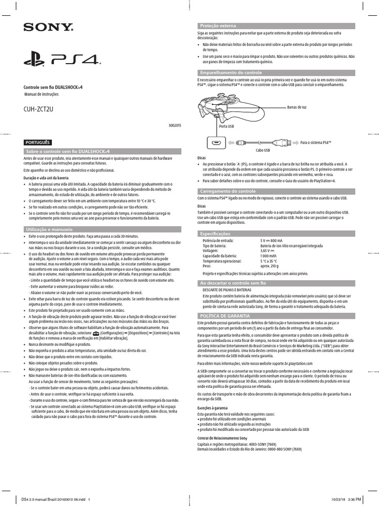 Manual Controle PS4 2.0 | PDF