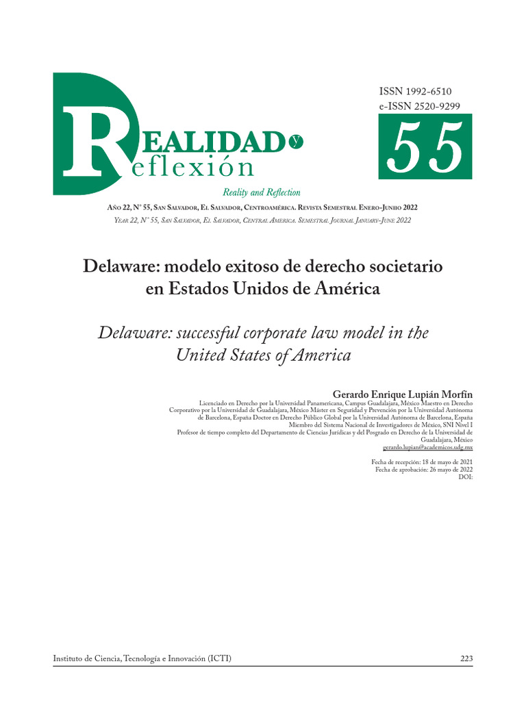 Delaware Modelo Exitoso de Derecho Societario | PDF