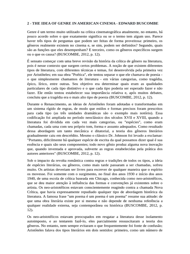 2 - Gêneros Edward Buscombe (Português) | PDF