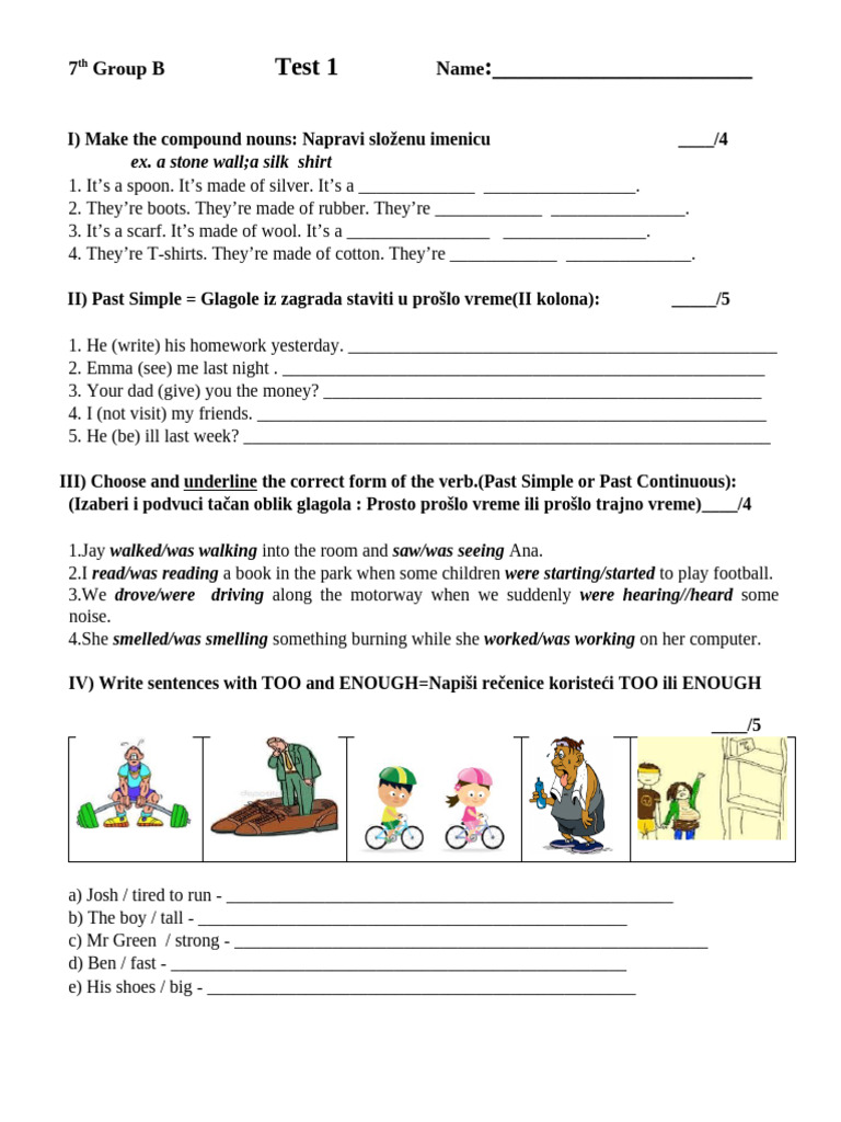 Group B-Test 1-7th Grade-October 2024 | PDF